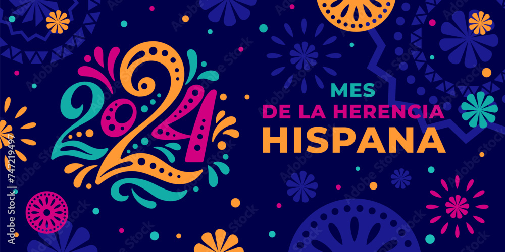 Hispanic heritage month 2024. Vector web banner, poster, card for ...