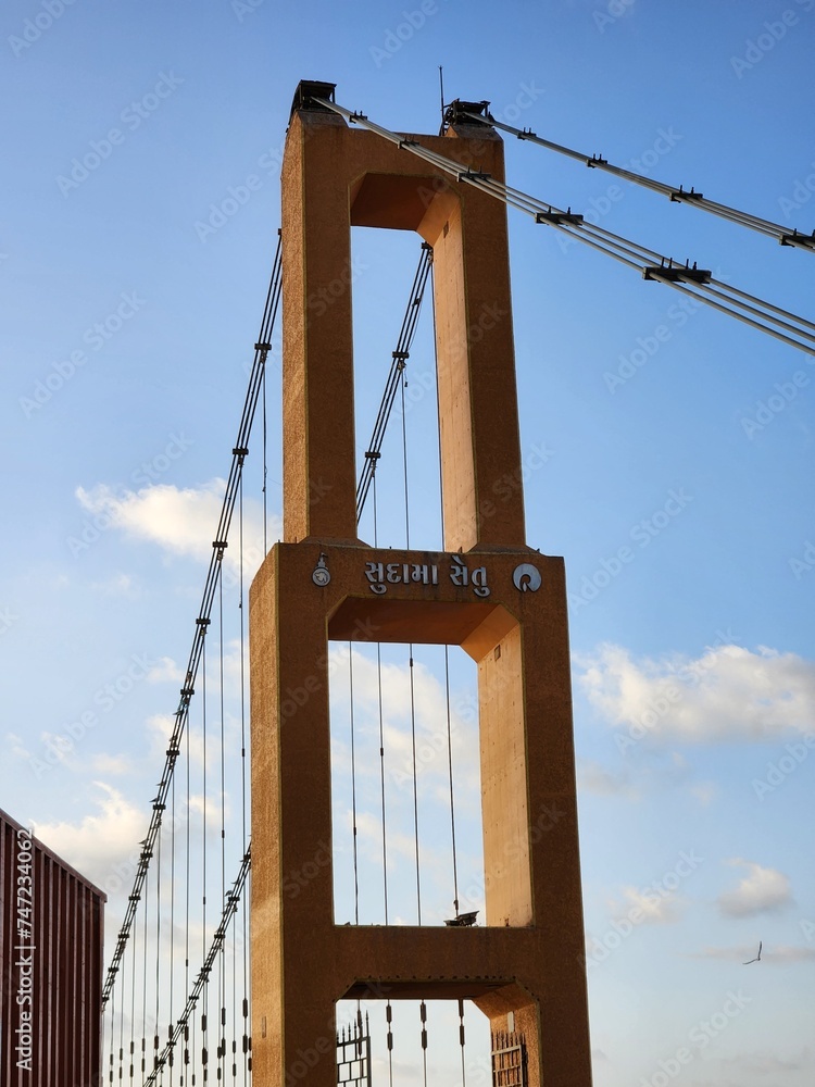 Dwarka, Gujarat India - Feb 21 2024: Sudama Setu Bridge over Gomati ...