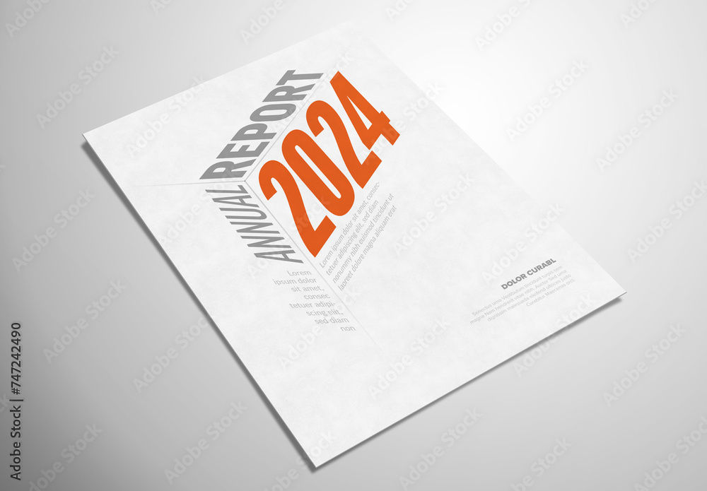 White and red modern annual report front cover page template with ...