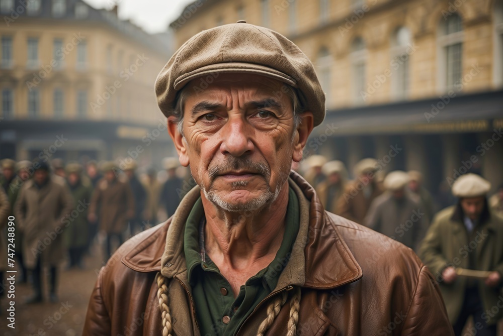 The Old Worker Demands His Rights. Old Man. Working Class. An Old ...