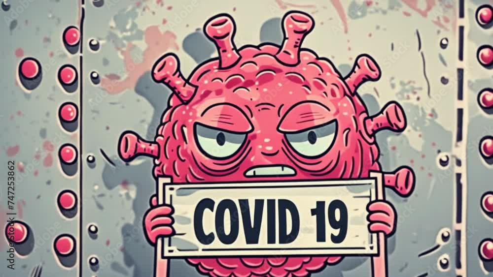 Angry corona virus hold covid-19 sign. Police mug shot photograph ...