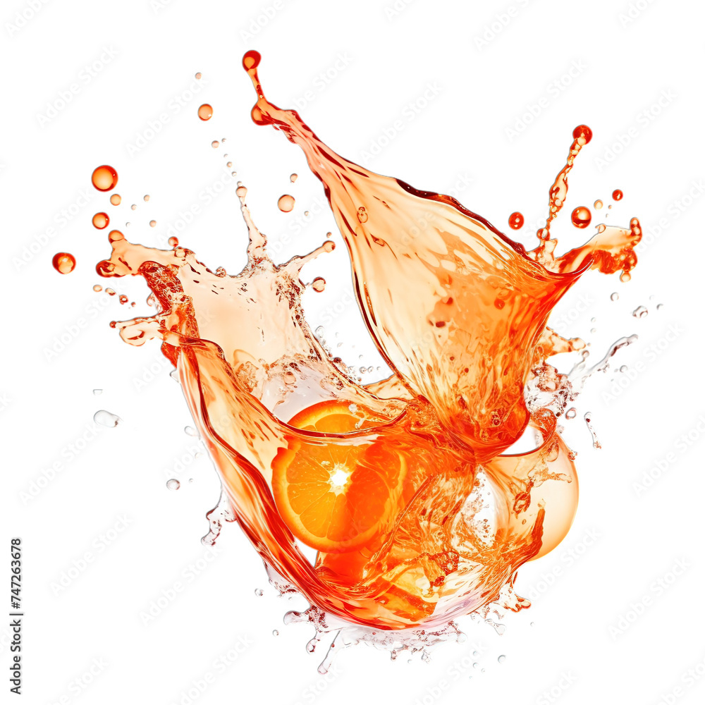 Aperol Spritz cocktail splash isolated on a transparent background ...