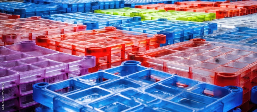 A collection of plastic containers in different shapes and sizes, each ...