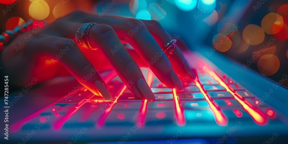 Typing on a Tablet: A Teenager's Digital Keyboard Experience. Concept ...