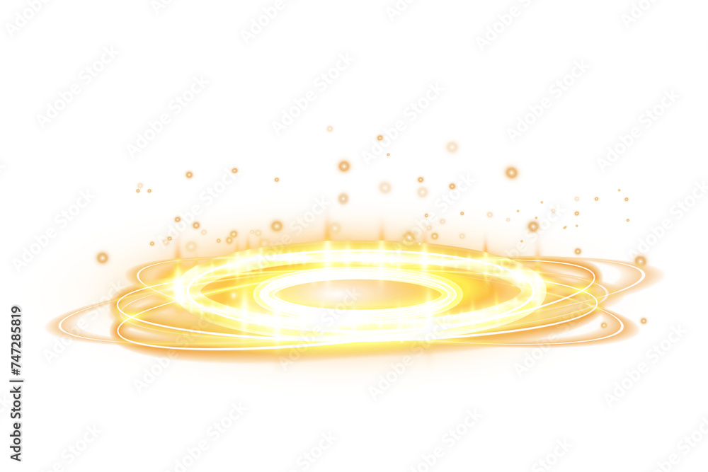 Three dimensional shiny golden nimbus. Golden halo angel ring. Light ...