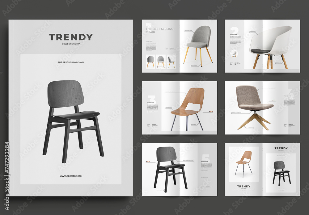 Chair Furniture Catalog Layout Stock Template | Adobe Stock