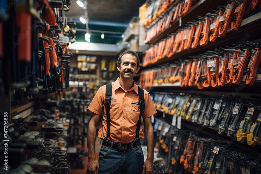 Smiling person working in supermarket grocery store department ...