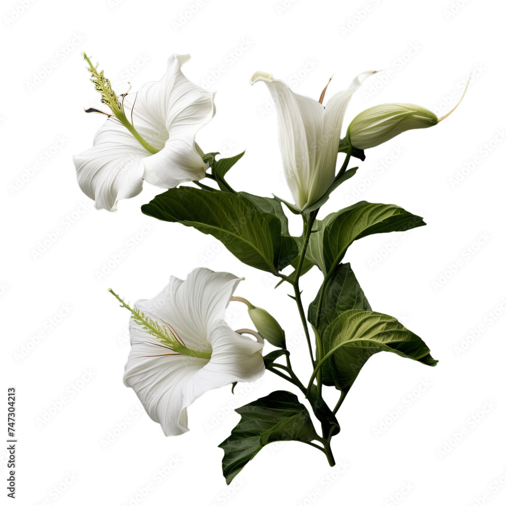 moonflower isolated on transparent background, png Stock Photo | Adobe ...