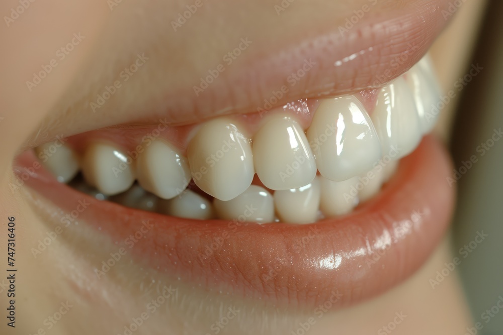 Front view of separate dental arches, lips and cheeks retracted ...