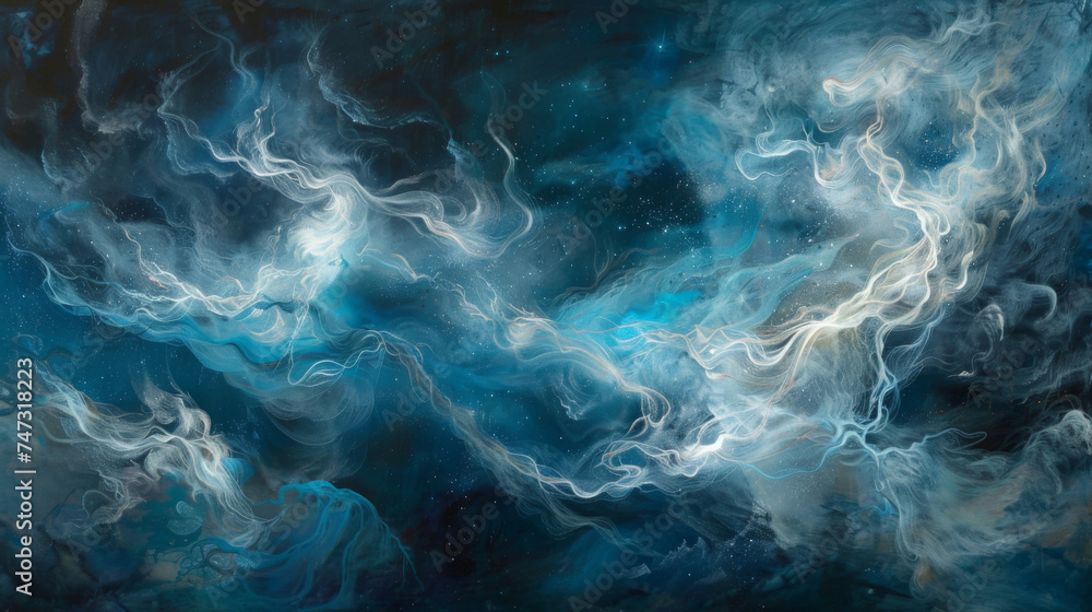 Cosmic Dust Clouds with Blue Nebulous Light - An expansive and nebulous ...