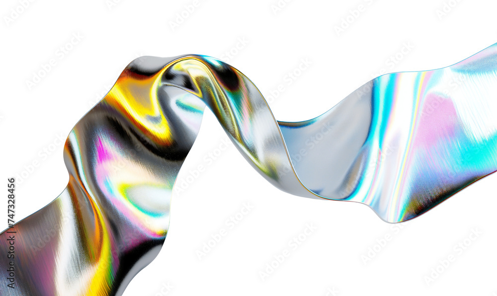 Streamline design element, abstract ribbon shaped wave. Chromatic ...