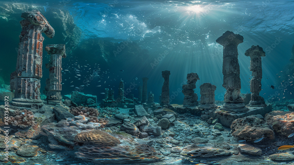 Dive into a coral reef where pigeons of the sea navigate ruins of ...