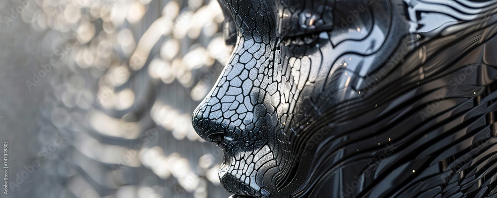 Metalmorphosis layers of reflective steel rotating a mesmerizing face ...