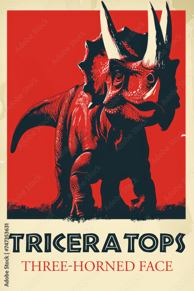 Jurassic Poster: A triceratops minimal poster captures the essence of ...