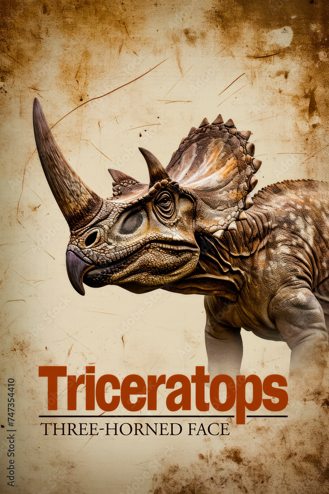 Jurassic Poster: A triceratops minimal poster captures the essence of ...