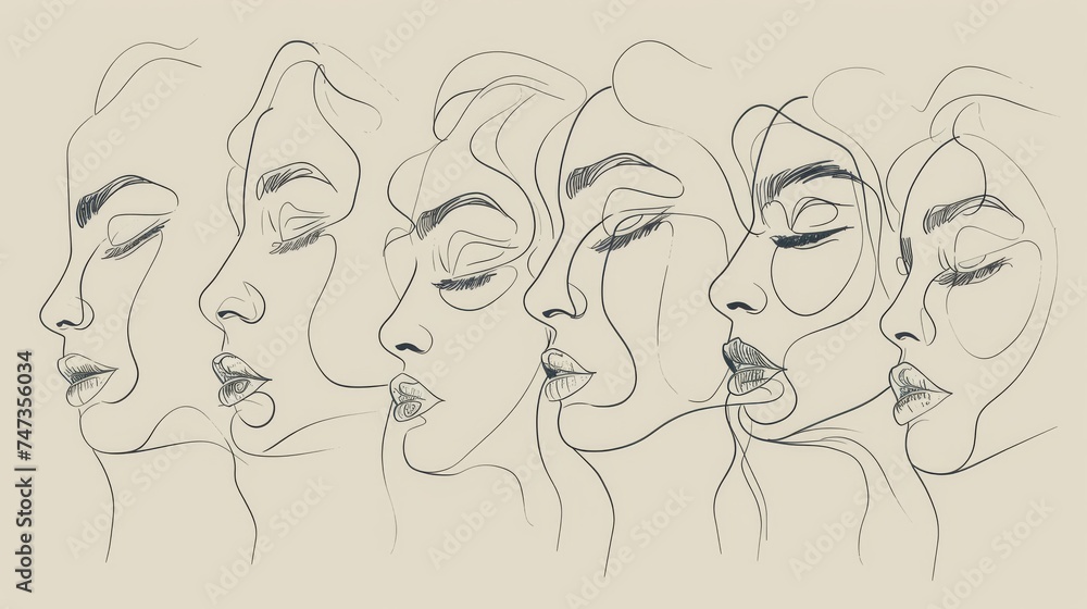 An elegant series of continuous line drawings showcasing the varied ...