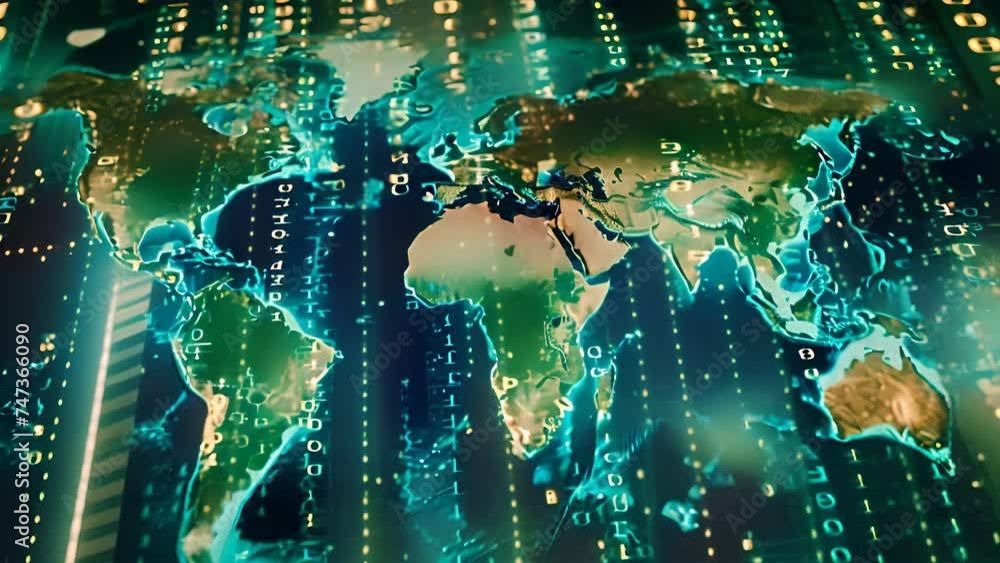 Detailed world map where countries and continents are represented by ...
