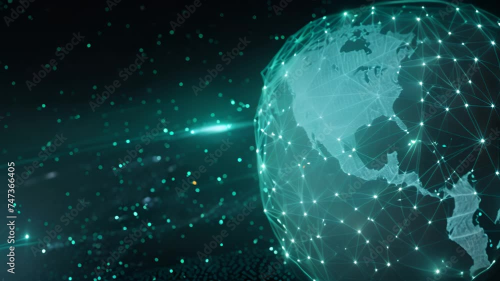 Visualization of Earths communication satellites forming a network in ...