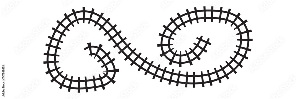 Vecteur Stock Railway Line, Rails Symbol, Train Tracks Sign, Railroad ...