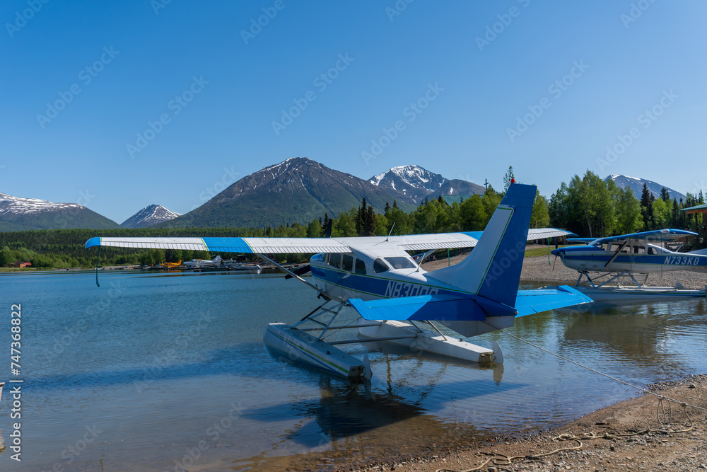 Port Alsworth, Alaska: Floatplanes on Hardenburg Bay on Lake Clark in ...