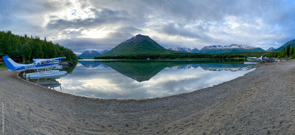 Port Alsworth, Alaska: Floatplanes on Hardenburg Bay on Lake Clark in ...