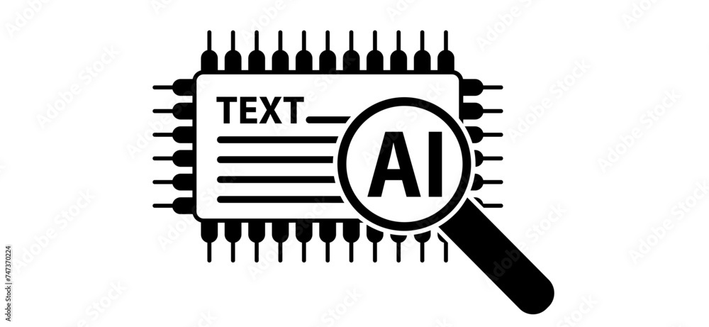 AI text generator. Artificial intelligence AI pictogram. Technology ...