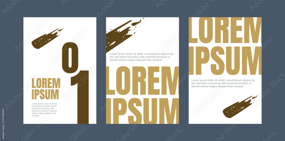 Vector paint brush Poster set. Design for flyer, poster, invitation ...