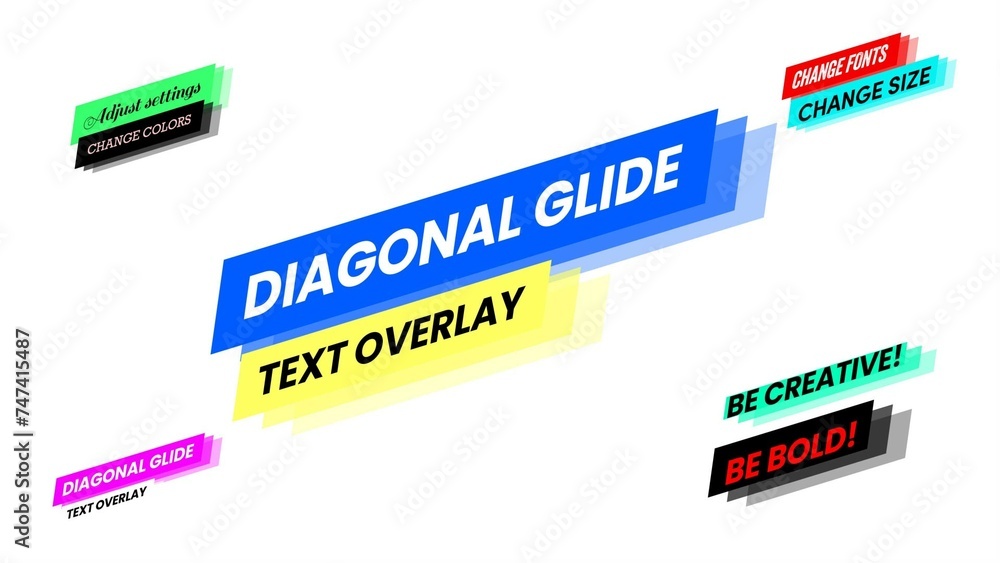 Diagonal Glide Text Stock Template | Adobe Stock