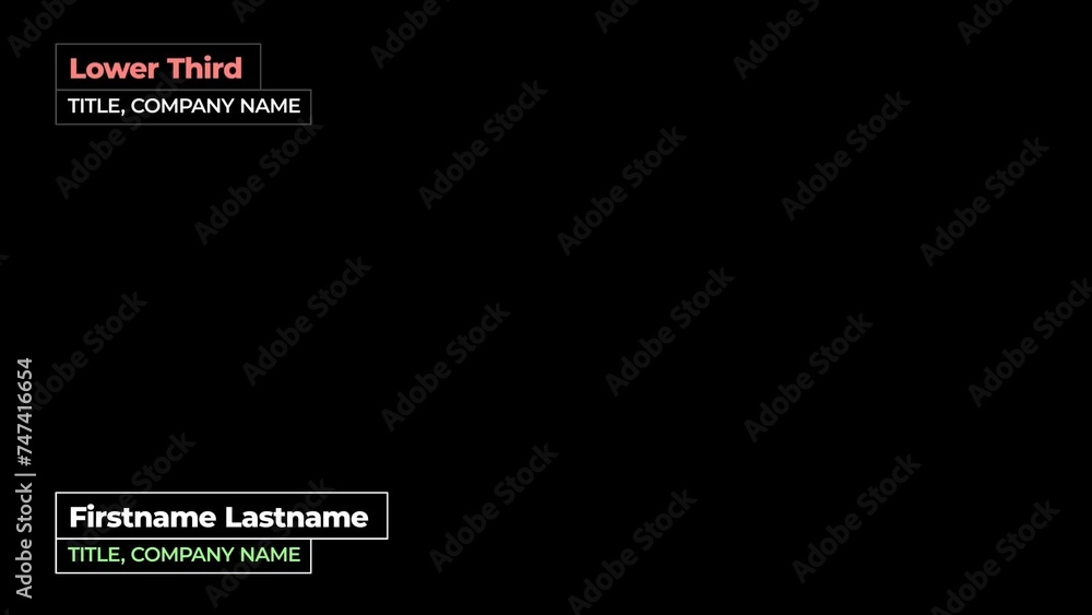 Modern Lower Third with Outlines Stock Template | Adobe Stock
