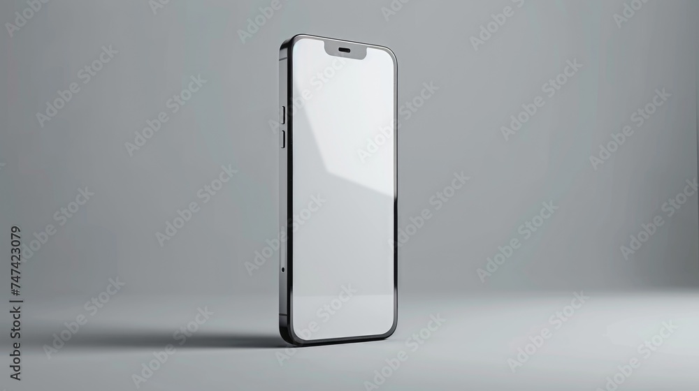 Realistic smartphone mockup template with editable white screen. White ...