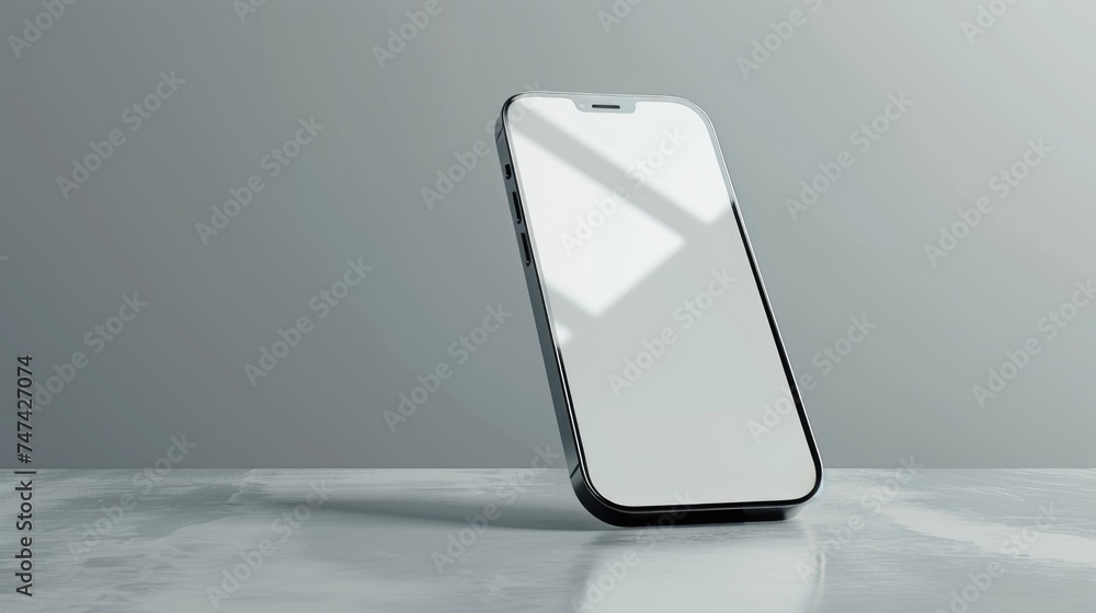 Realistic smartphone mockup template with editable white screen. White ...