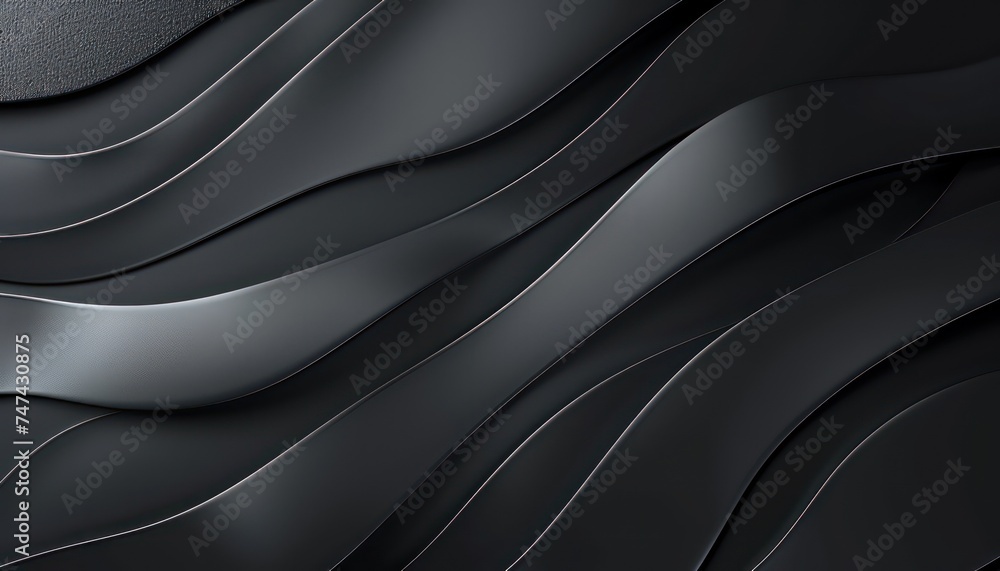 black background with black curves, in the style of multidimensional ...