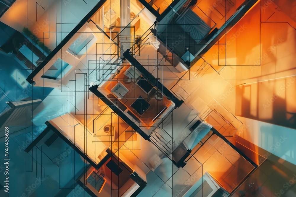 architect floor plan, for house plans, in the style of photo realistic ...