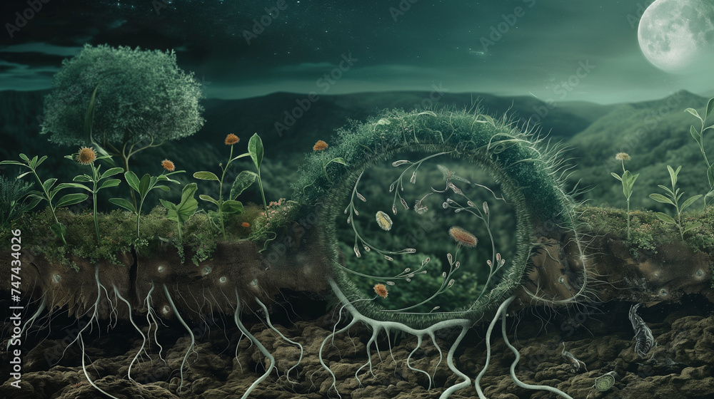 Illustrated Cross-Section of Soil Revealing Parasite Lifecycle and ...