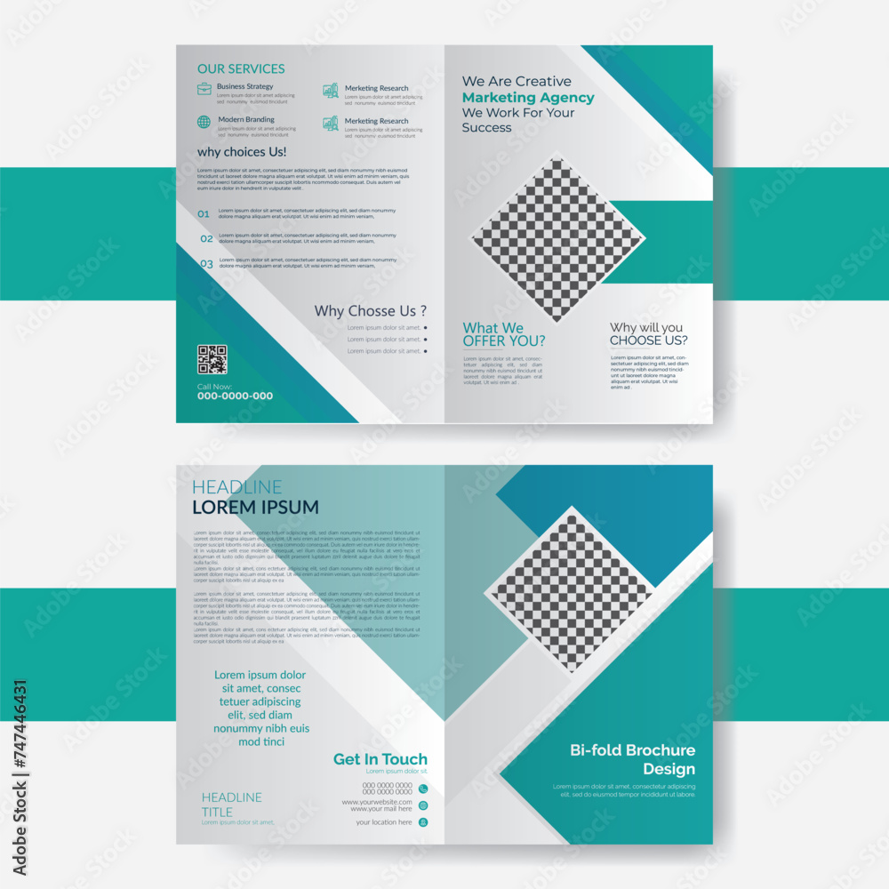 Corporate Bifold Brochure Template Design. corporate presentation ...