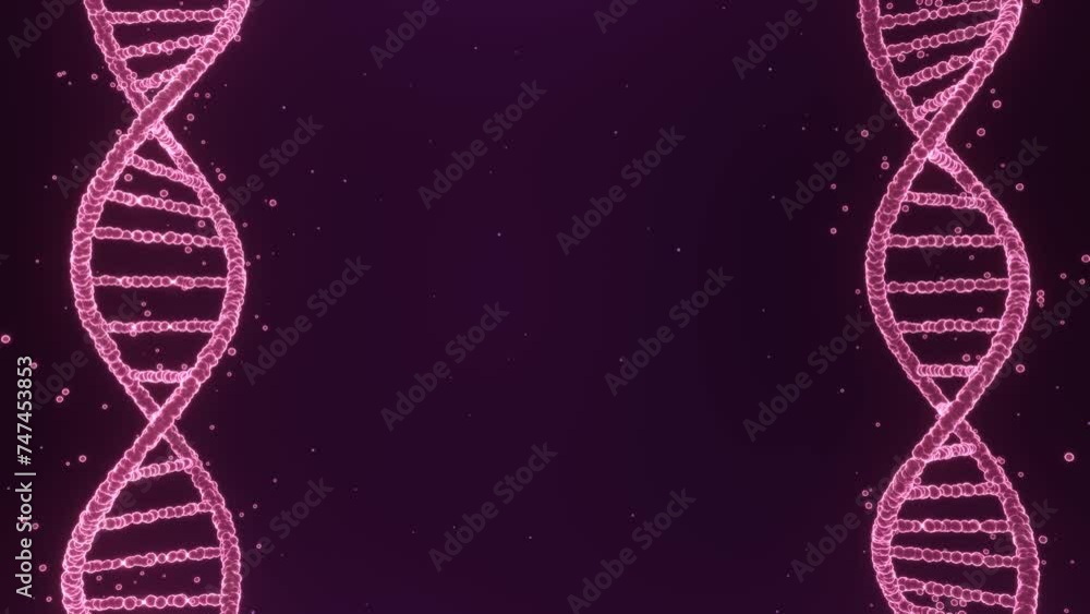 Vidéo Stock Abstract animated construction of pink DNA molecule with ...