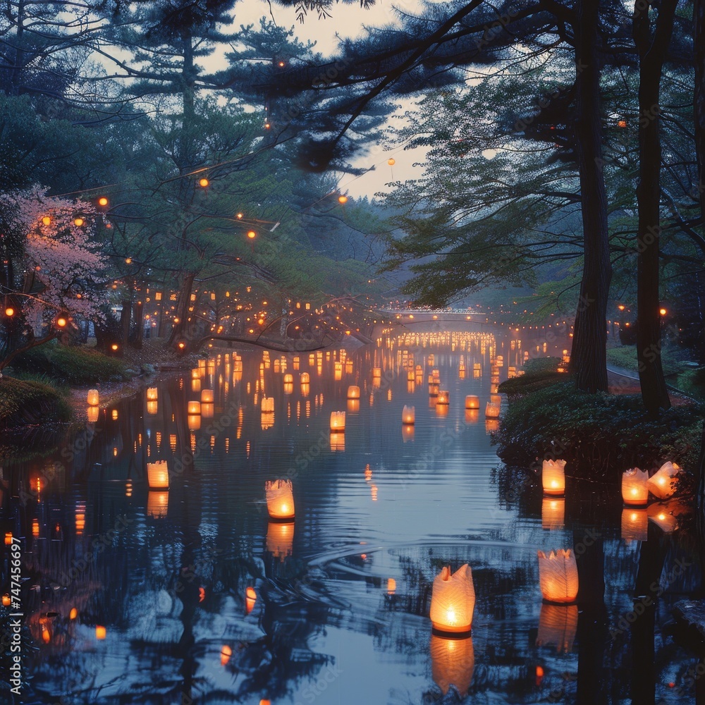 Lantern festivals lighting up Tokyo parks, spring rain enhancing the ...