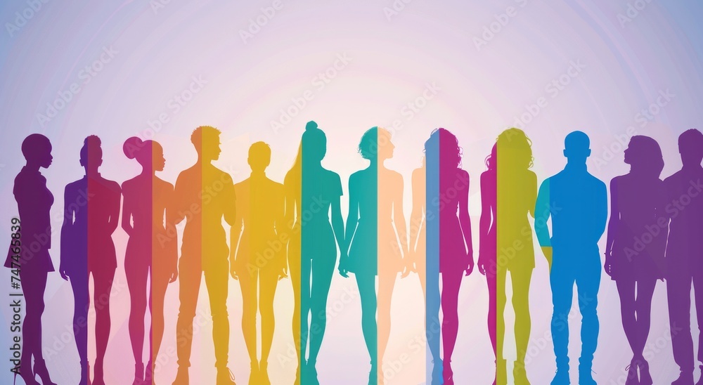 gender equality, showcasing diverse individuals of different genders ...