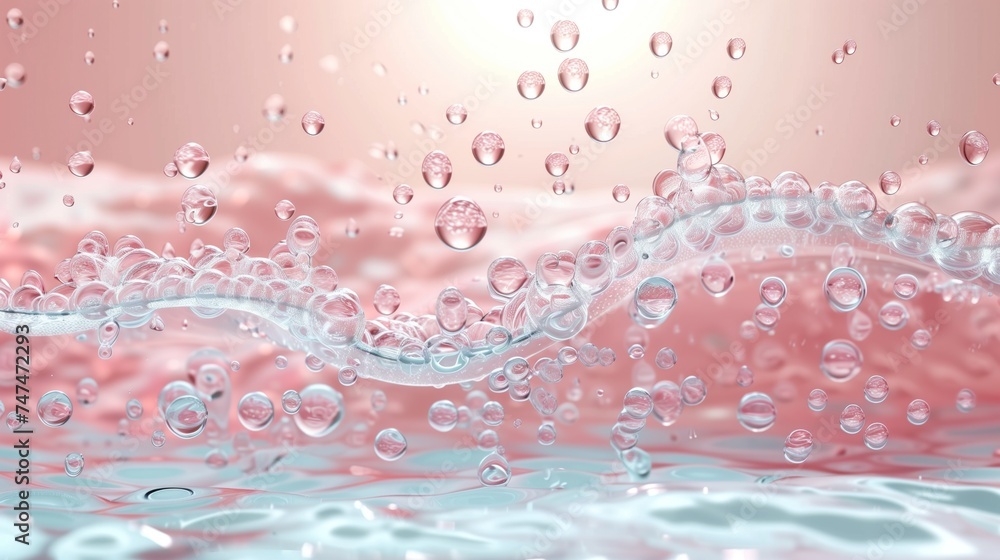 serum and vitamin drop on skin cell. serum through the skin layer and ...