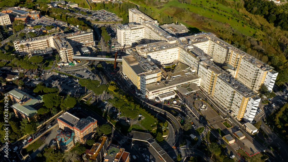 Rome, Italy - February, 2024: Aerial view of the Gemelli University ...
