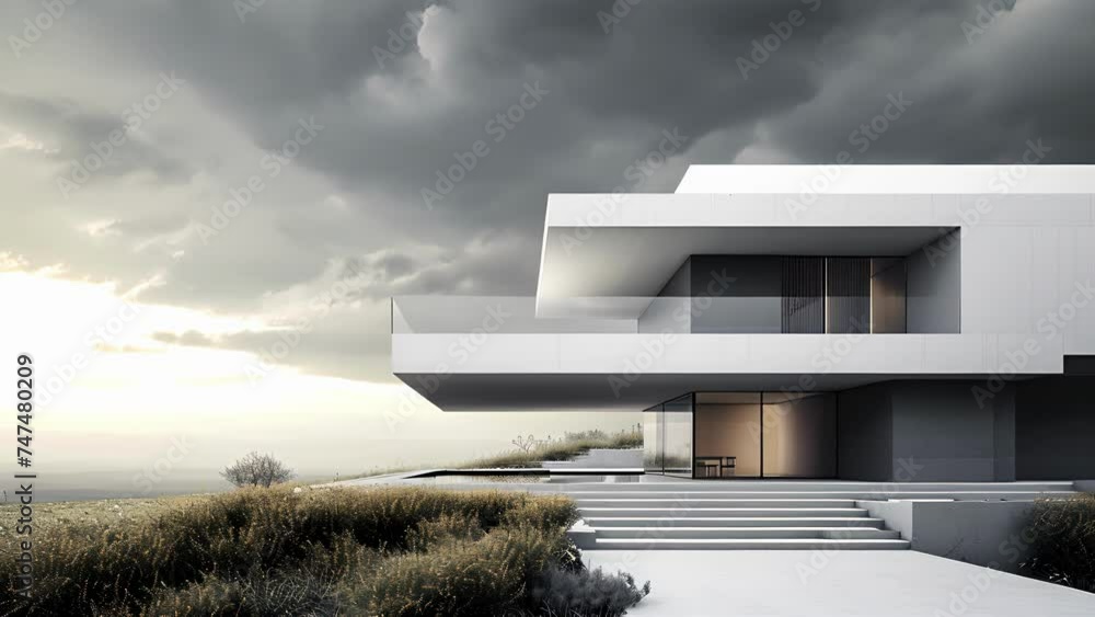 A stunning example of minimalism this house features a monochromatic ...