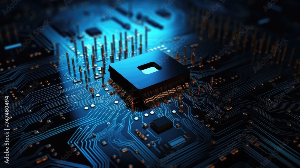 Motherboard digital chip. Technology science background. Circuit board ...