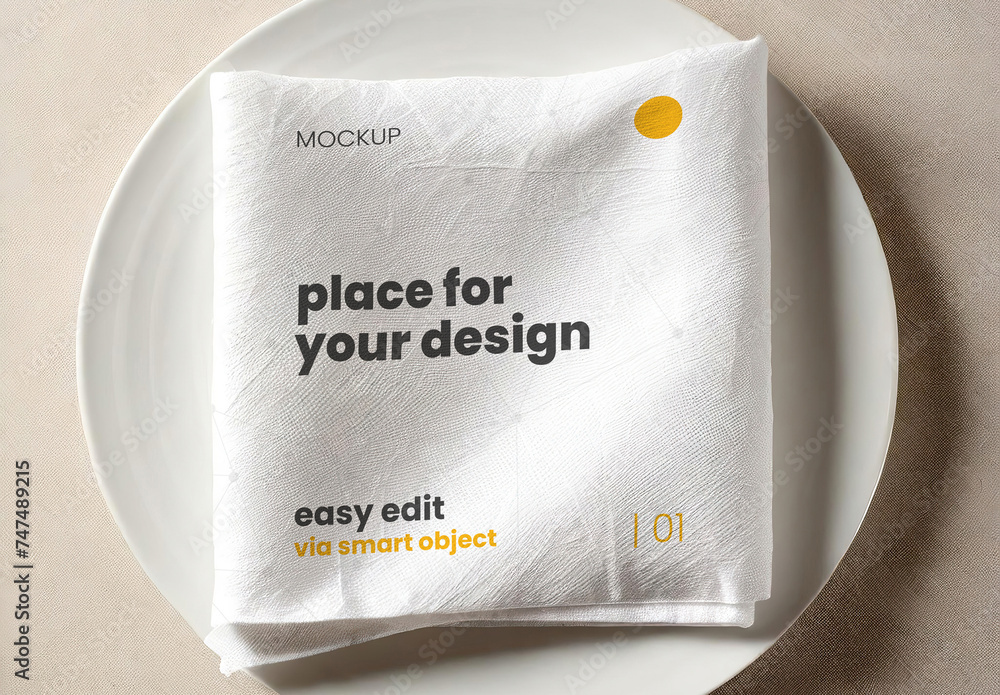Napkin Mockup 03 Stock Template | Adobe Stock
