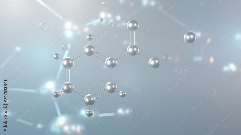 potassium benzoate molecular structure, 3d model molecule, e212 ...