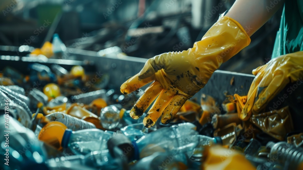 plastic sorting and recycling process Stock Illustration | Adobe Stock