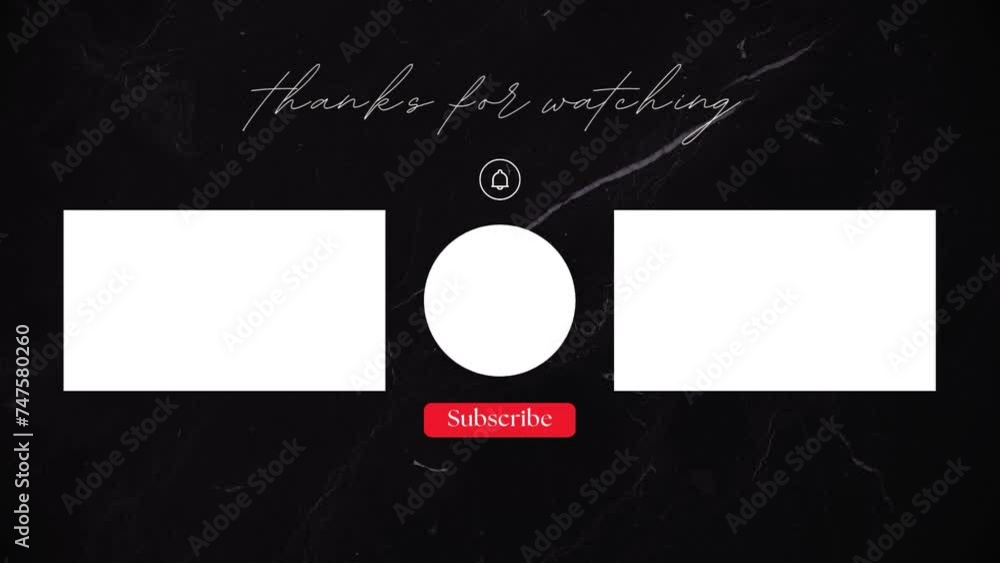 End Screen Video, black background, animation end screen video, outro ...