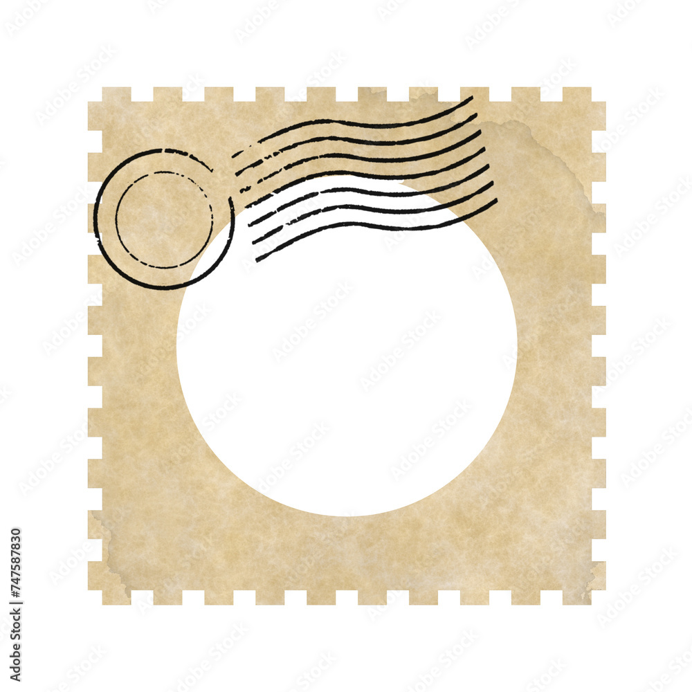 vintage blank postage stamp with stamped cancellation imprint and ...