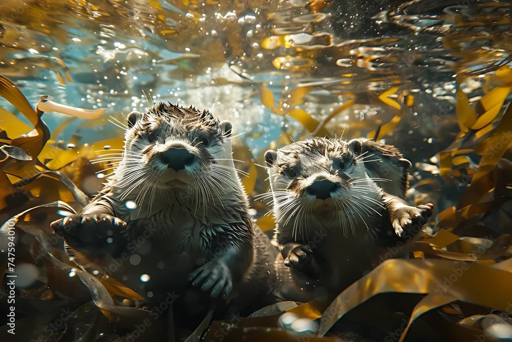 Dive into the enchanting world of marine life as a playful family of ...