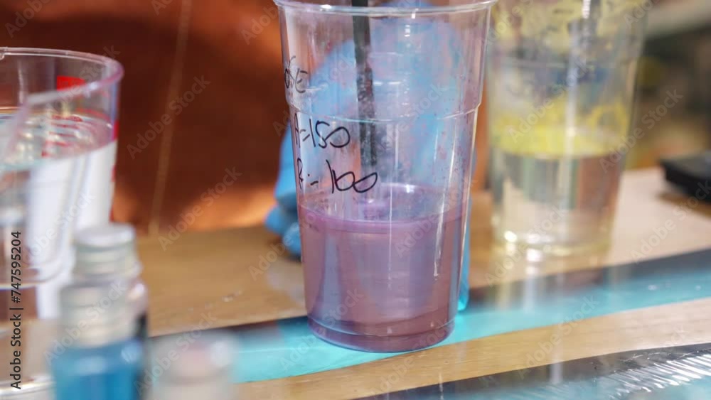 Work with innovative transparent epoxy resin and different colours ...