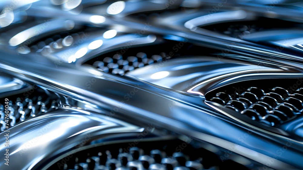 Grid of car. Radiator grille. Close-up texture background of metal. The ...